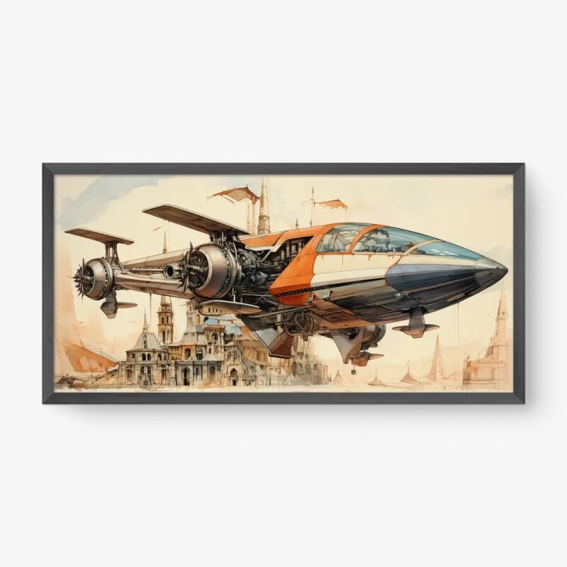 Quadro Decorativo Fusão de Épocas - Quadros de veículos